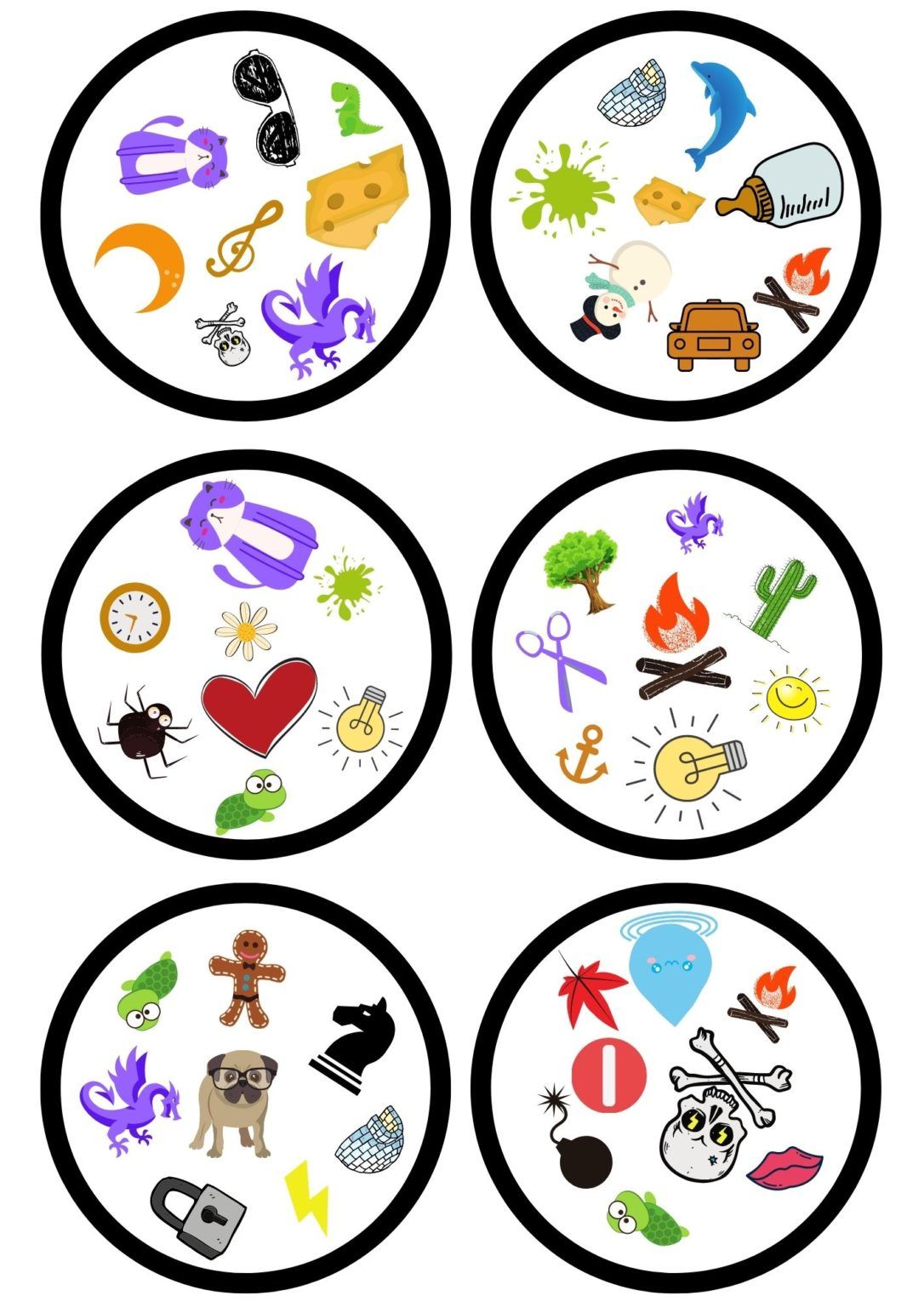 Dobble para imprimir | Juego de cartas Dobble IMPRIMIBLE | JUEGOS ...