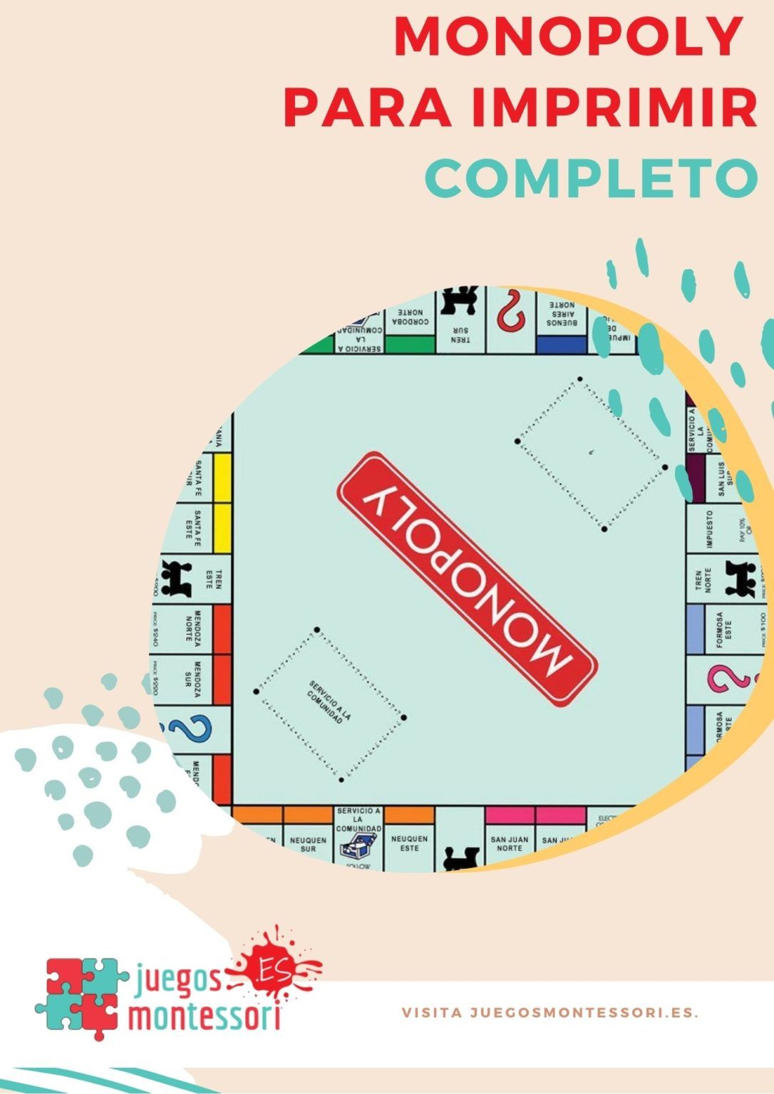 Monopoly para Imprimir COMPLETO | Tablero, Billetes y Tarjetas